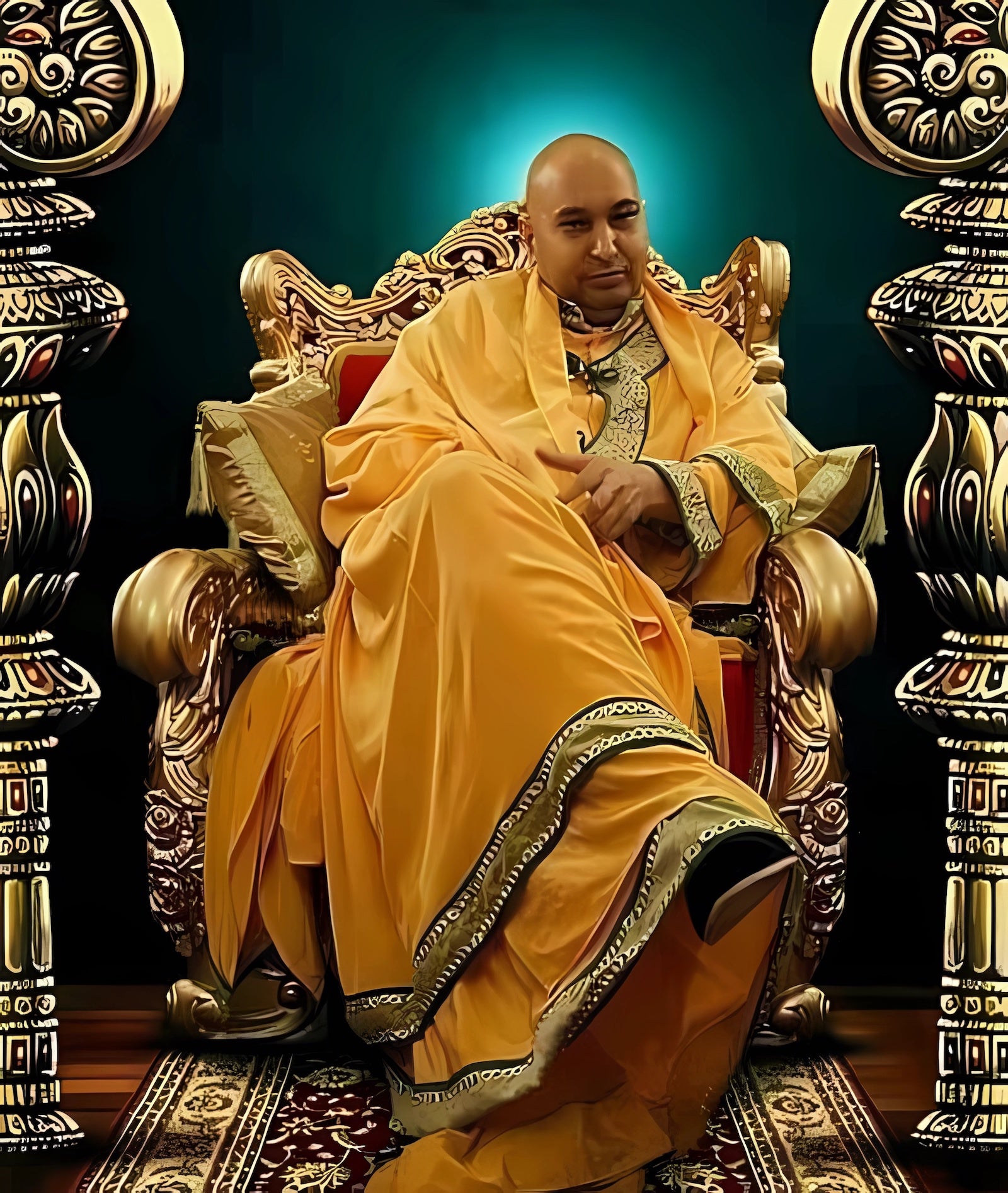 GuruJi HD Swaroop in Yellow Chola – GuruJi Blessings